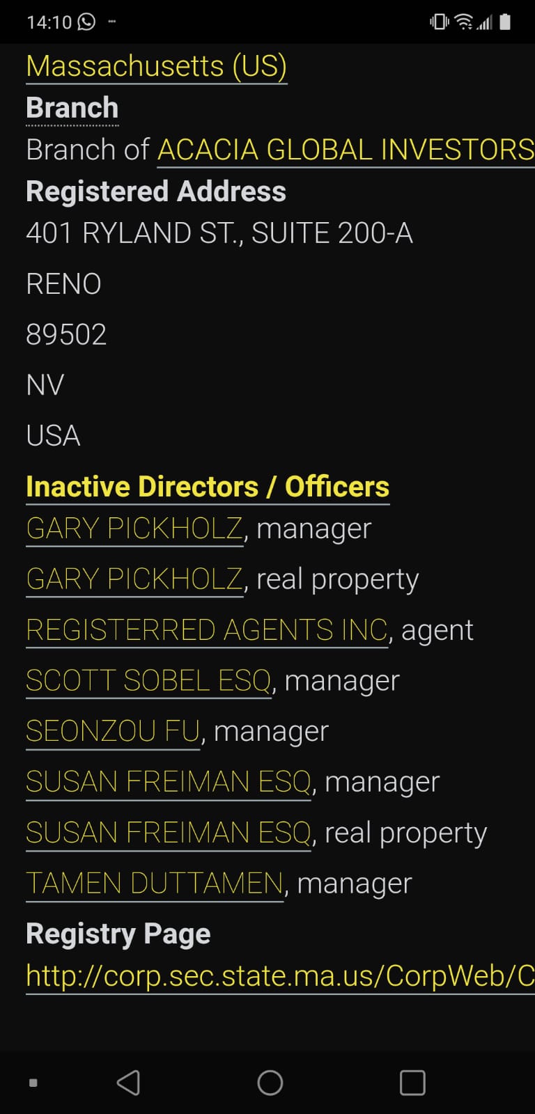 Acacia LLC in MA and NV w Susan Freiman – עדנה קרנבל חדשות